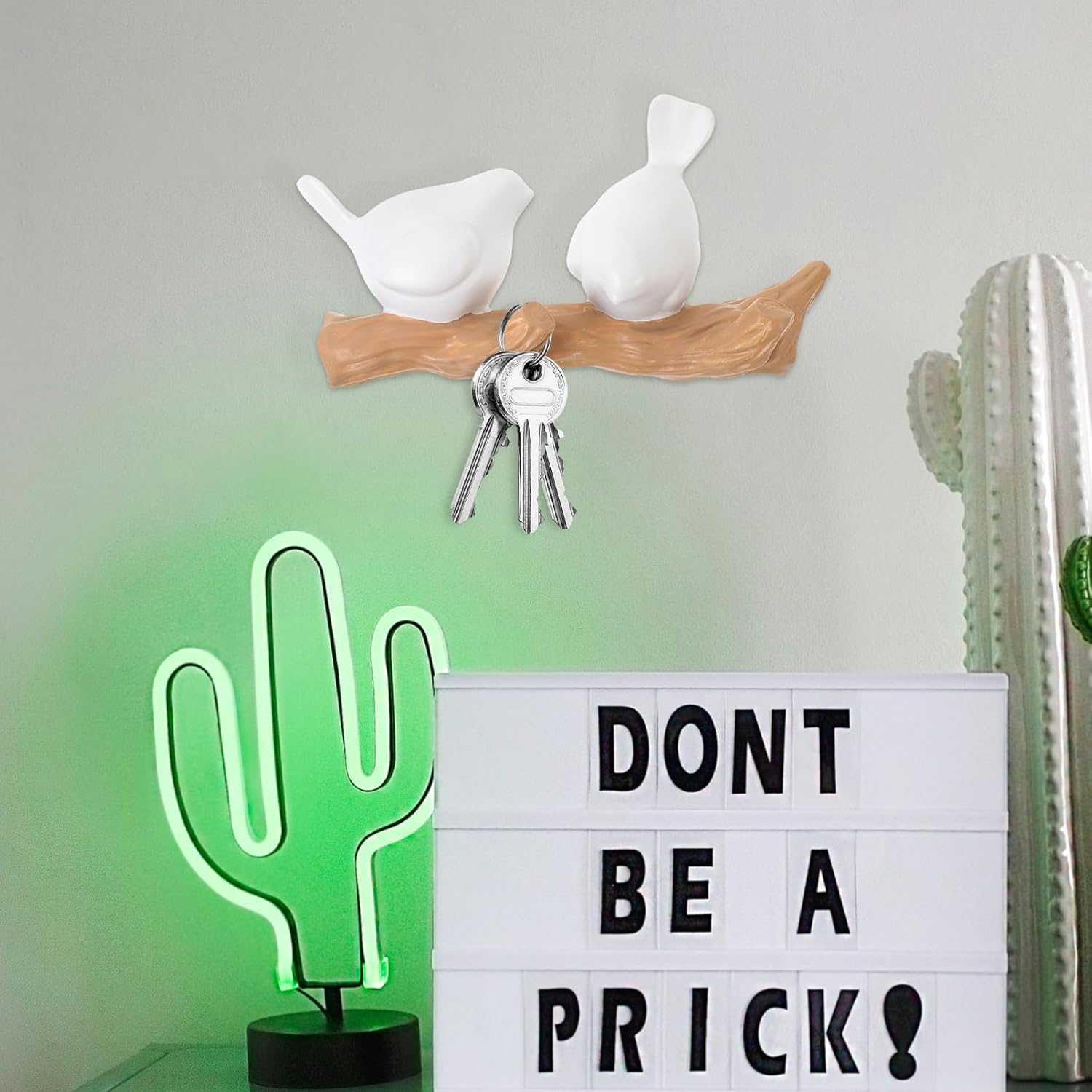 LIGHTAOTAO Keychain Decor Key Holder Hooks for Keys Tree Branch Bird ...