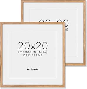 Amazon.com - 20x20 Square Picture Frames, Rustic Solid Oak Wood Frame ...