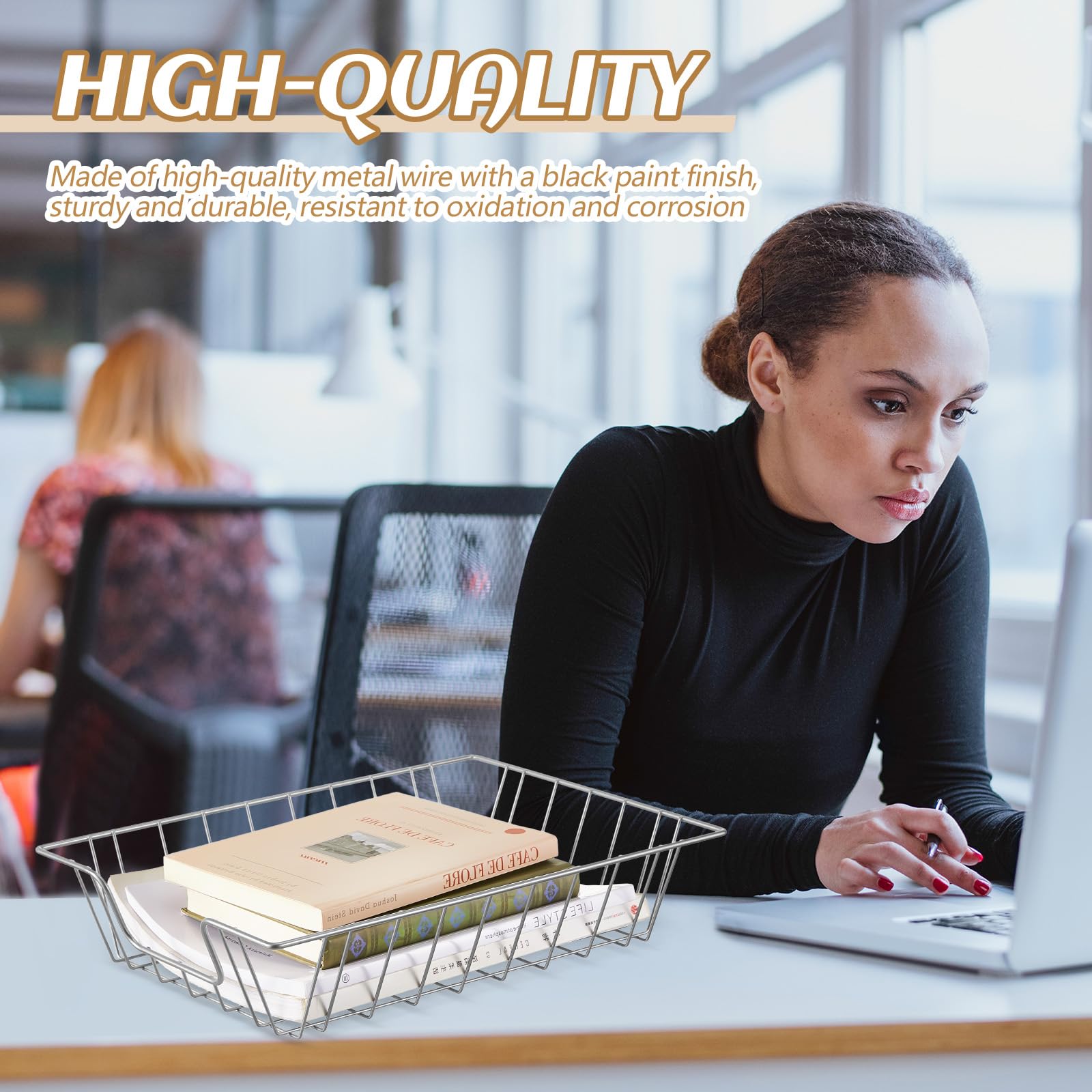 Snapklik.com : Yeaqee 6 Pcs Letter Tray Wire Paper Trays Stackable File ...