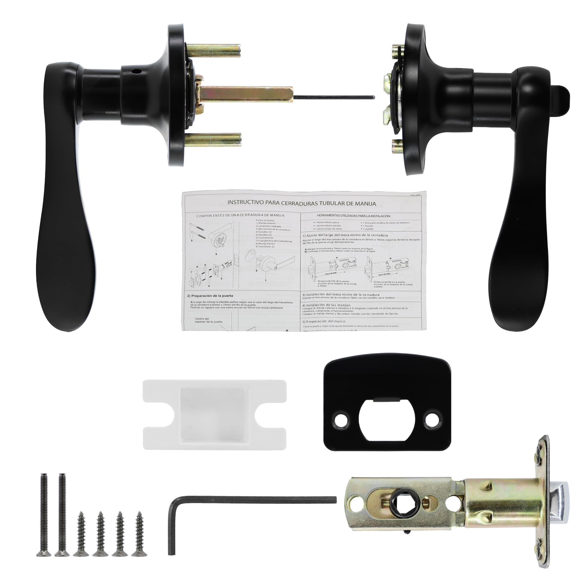 Snapklik.com : Privacy Door Lever Heavy Duty, 6 Pack Matte Black Left ...