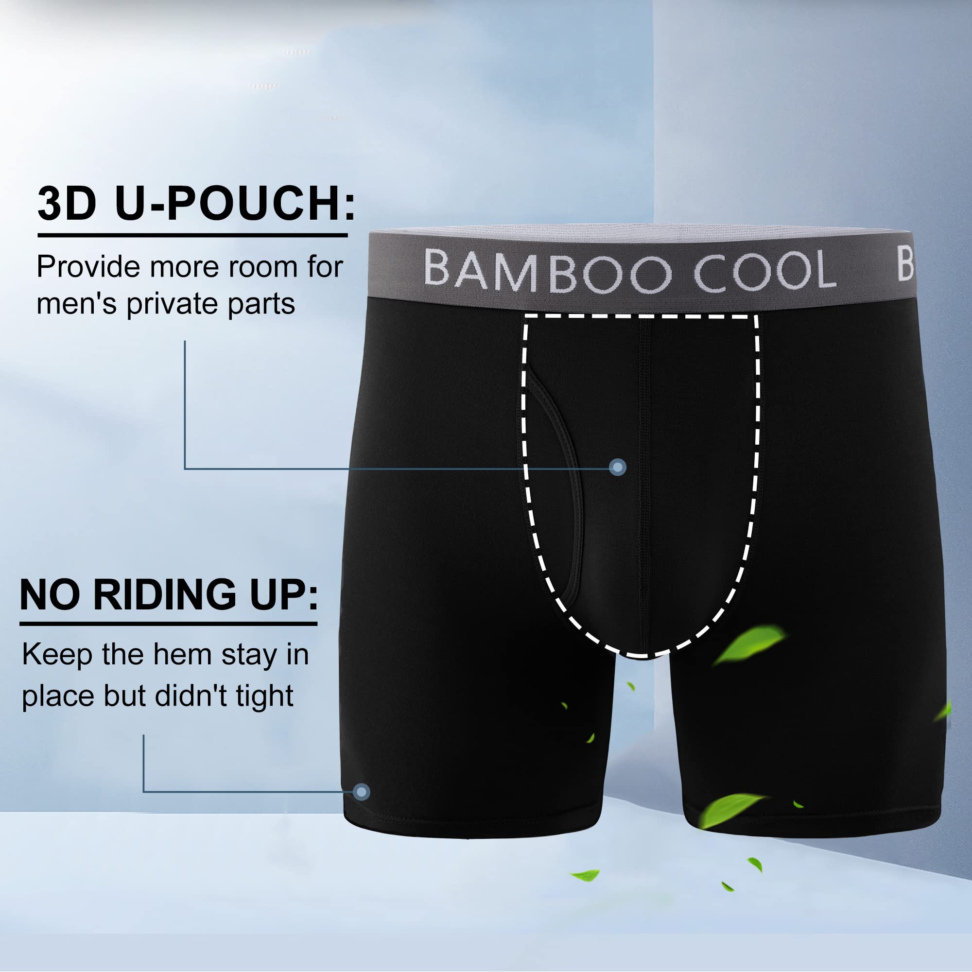 BAMBOO COOL Men’s Underwear Boxer Briefs 7-Pack Breathable and Soft ...