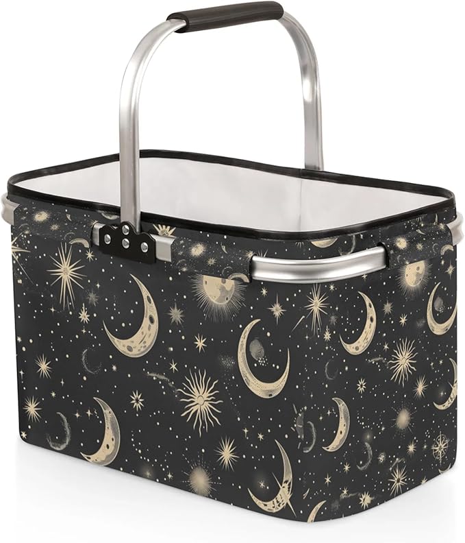 Amazon.com: Collapsible Picnic Basket with Handle, Shopping Basket ...