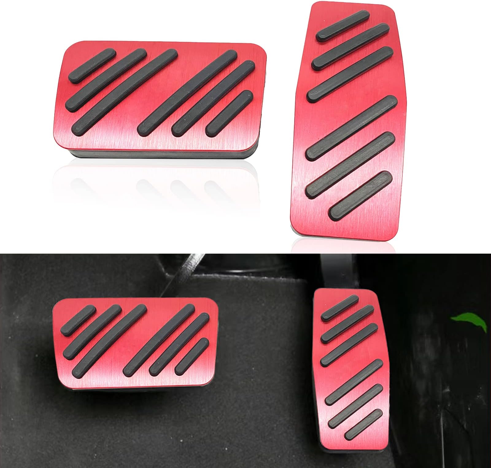 Amazon.com: jeseny Pack-2 No Drill Anti-Slip Foot Pedal Pads, Aluminum ...