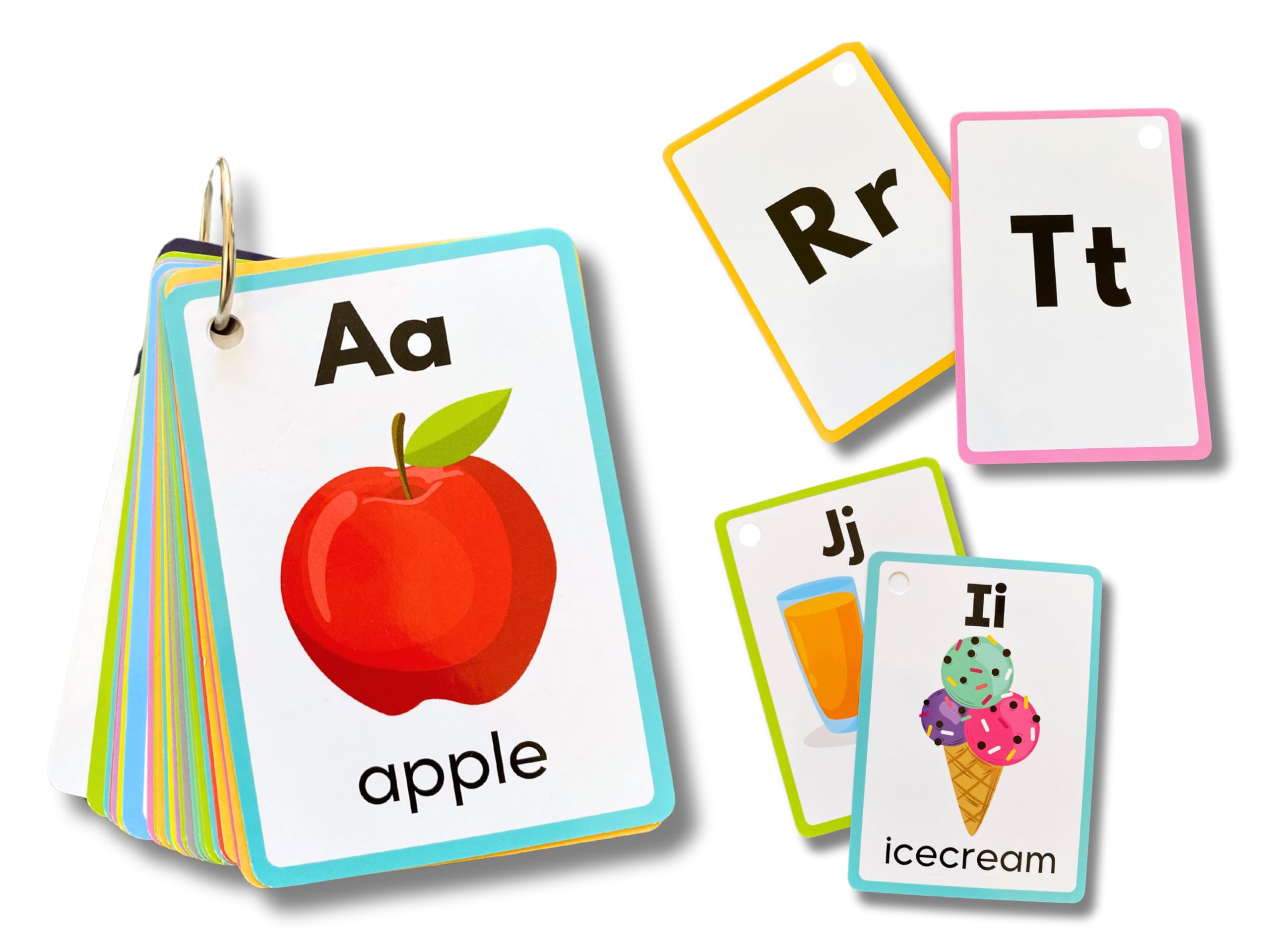 Buy Alphabet Flash Cards Educational ABC Flash Cards, Uppercase and Lowercase Learning Letters ...