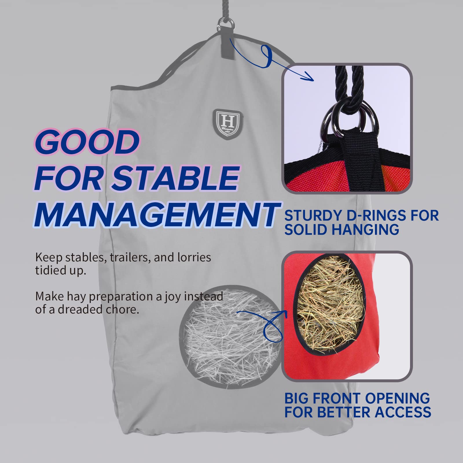 Slow Feed Hay Bag Harrison Howard Horse Hay Bag - Large Capacity Slow ...