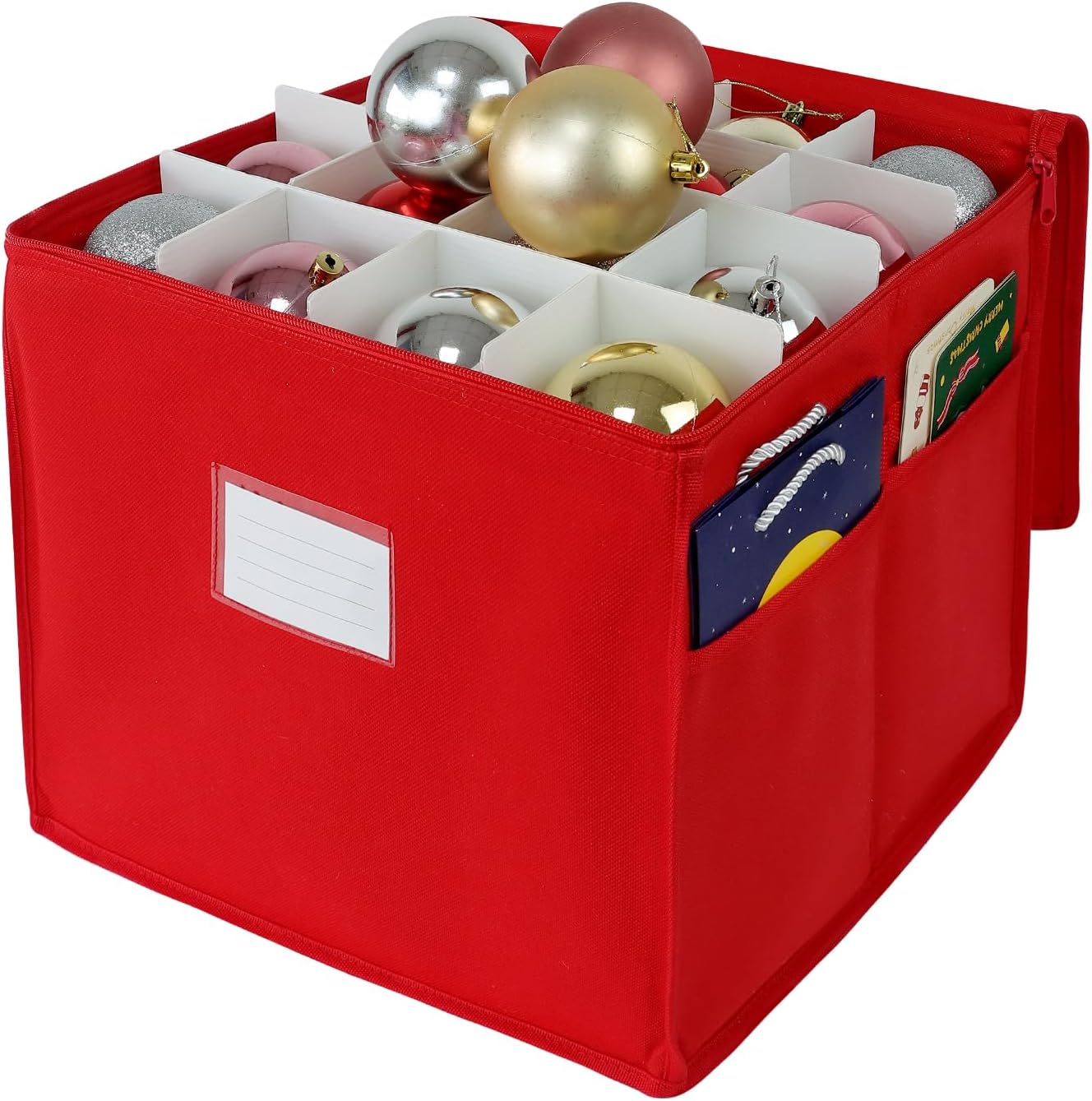 Amazon.com: Christmas Ornament Storage Box with Zippered Cover -Stores ...