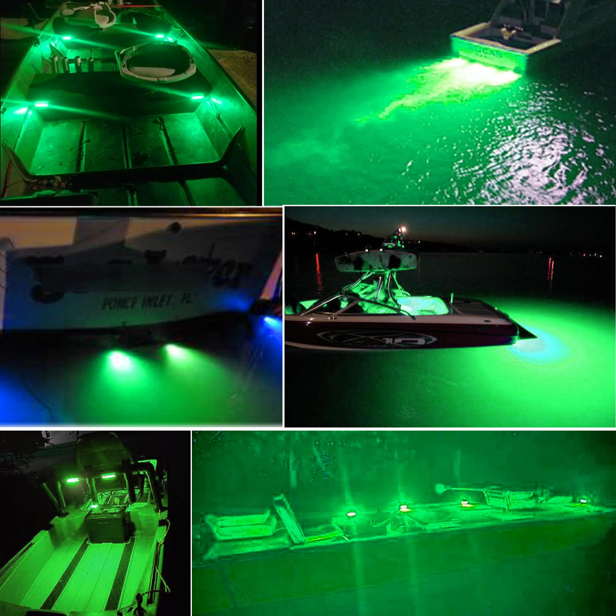 Snapklik.com : 2Pcs 27 LEDs Green Marine Boat Lights,IP68 Waterproof ...