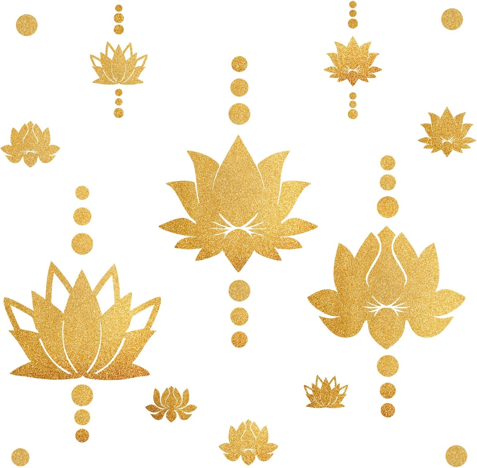 Amazon.com: Lotus Flower Wall Decal Gold Wall Stickers Modern Lotus ...