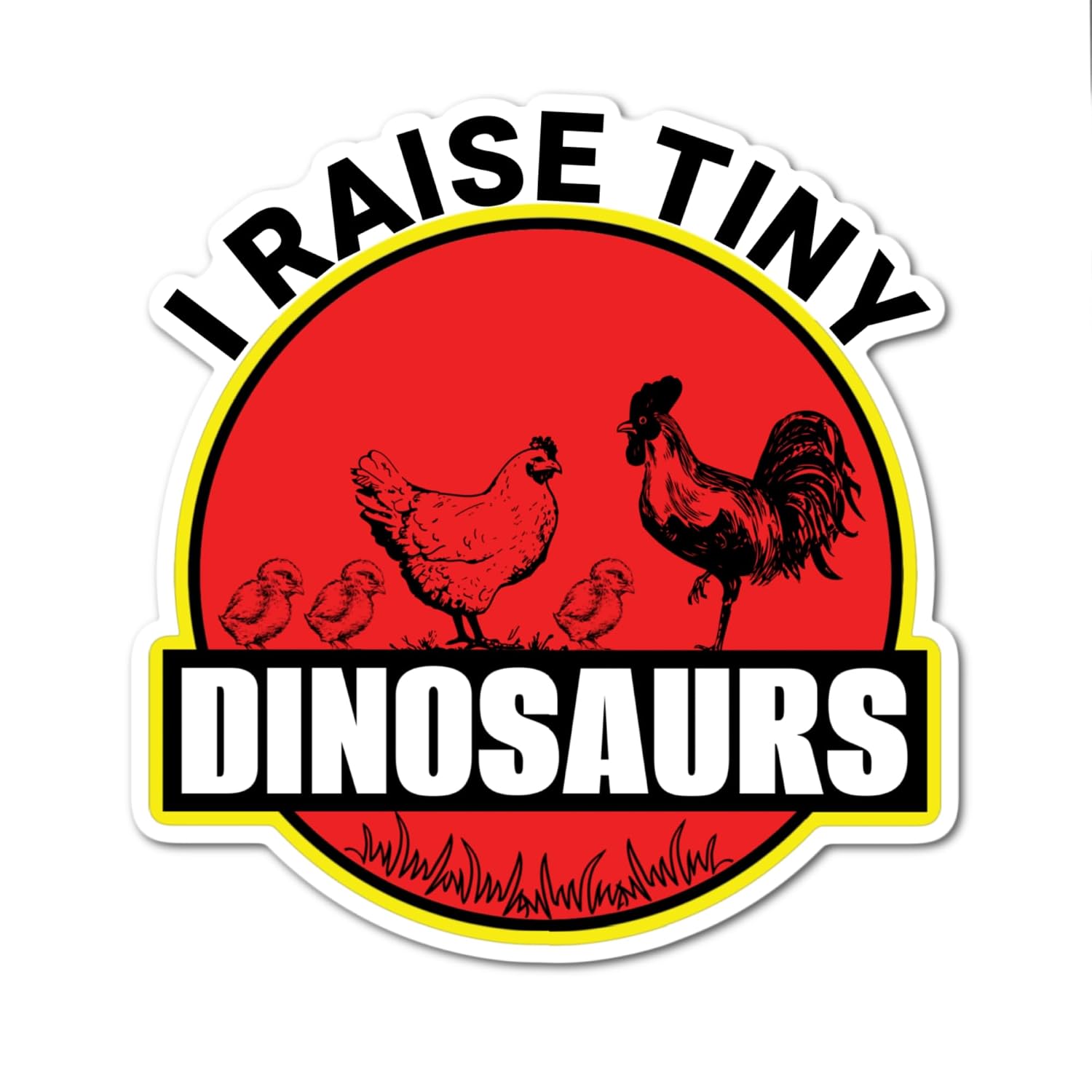 Amazon.com: 3" I Raise tiny dinosaurs Chickens Happy Place barnyard ...