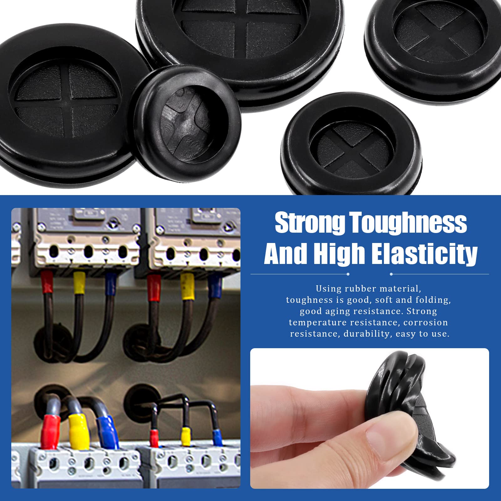 Snapklik.com : Glarks 43Pcs 10 Size Oval And Round Rubber Grommets Set ...