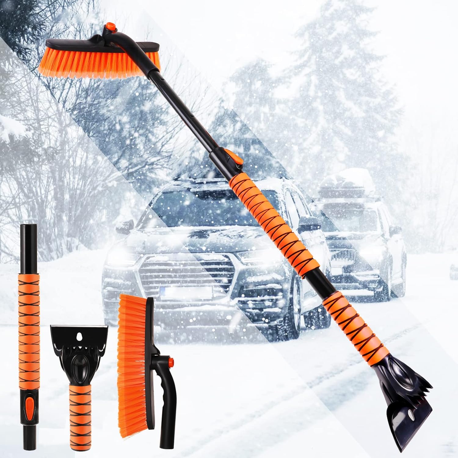Amazon.com: DDSNTY 44" Snow Brush with Ice Scraper for Car Windshield ...