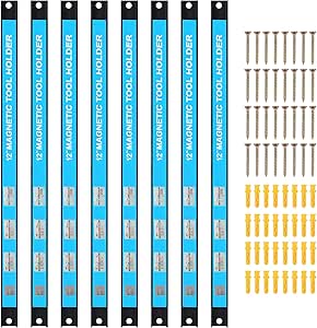 Amazon.com: 8 pack 12''Magnetic Tool Holder Strip,Metal Tool Magnet Bar for Garage Organization ...
