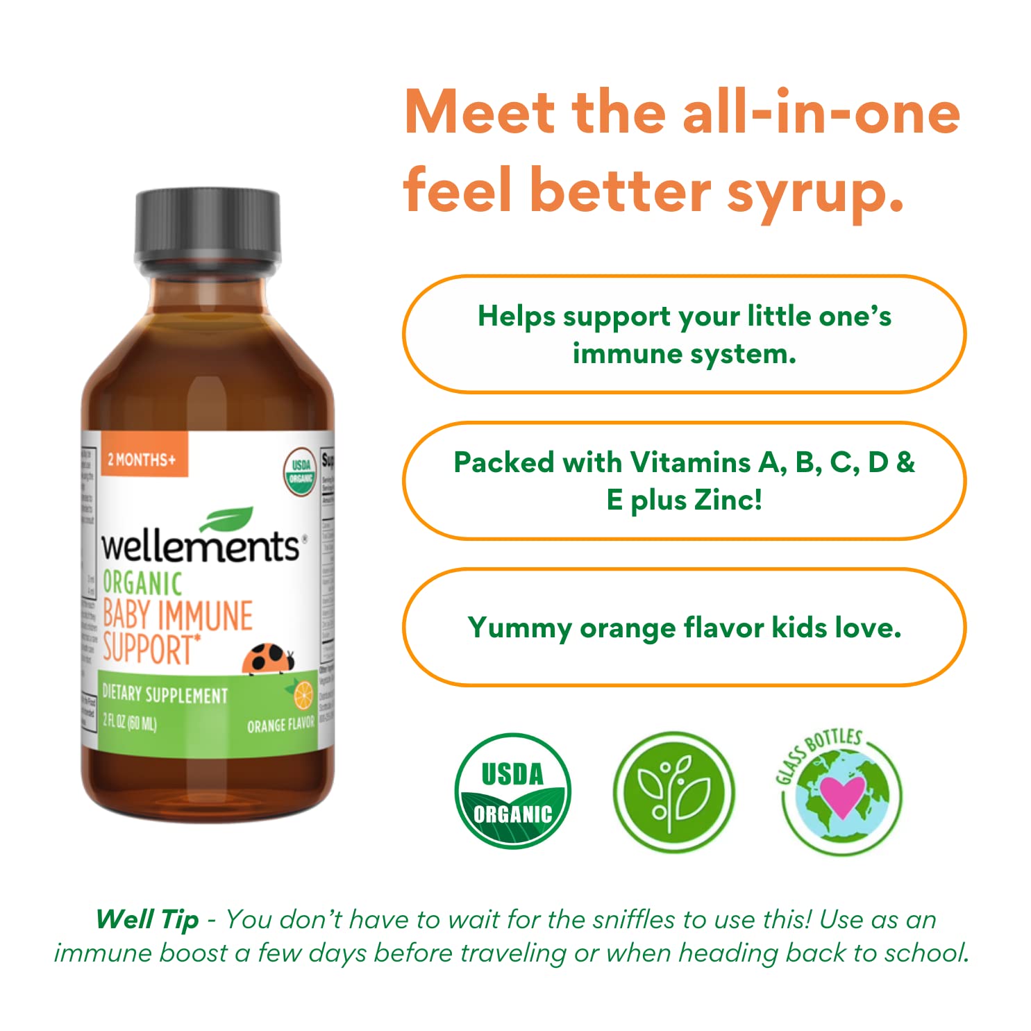 Snapklik.com : Organic Baby Immune Support Syrup, Vitamin C & Zinc For ...