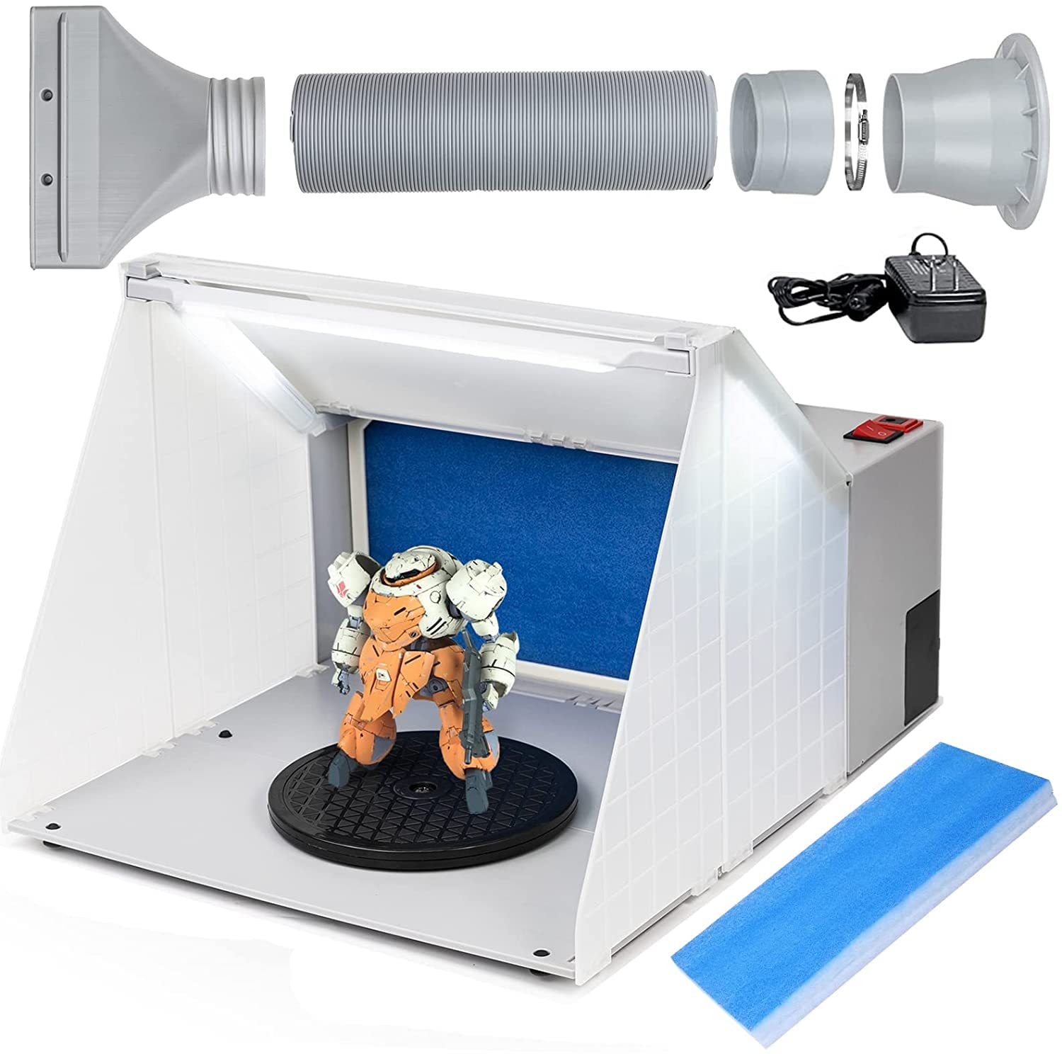 Autolock Airbrush Lighted Hobby Spray Booth Kit, Paint Booth with 3 LED ...