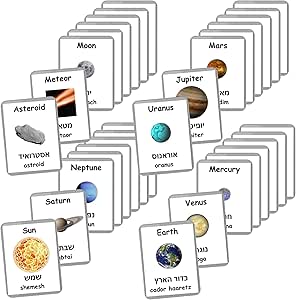 Amazon.com: Hebrew English Bilingual Flash Cards | Laminated Flash ...