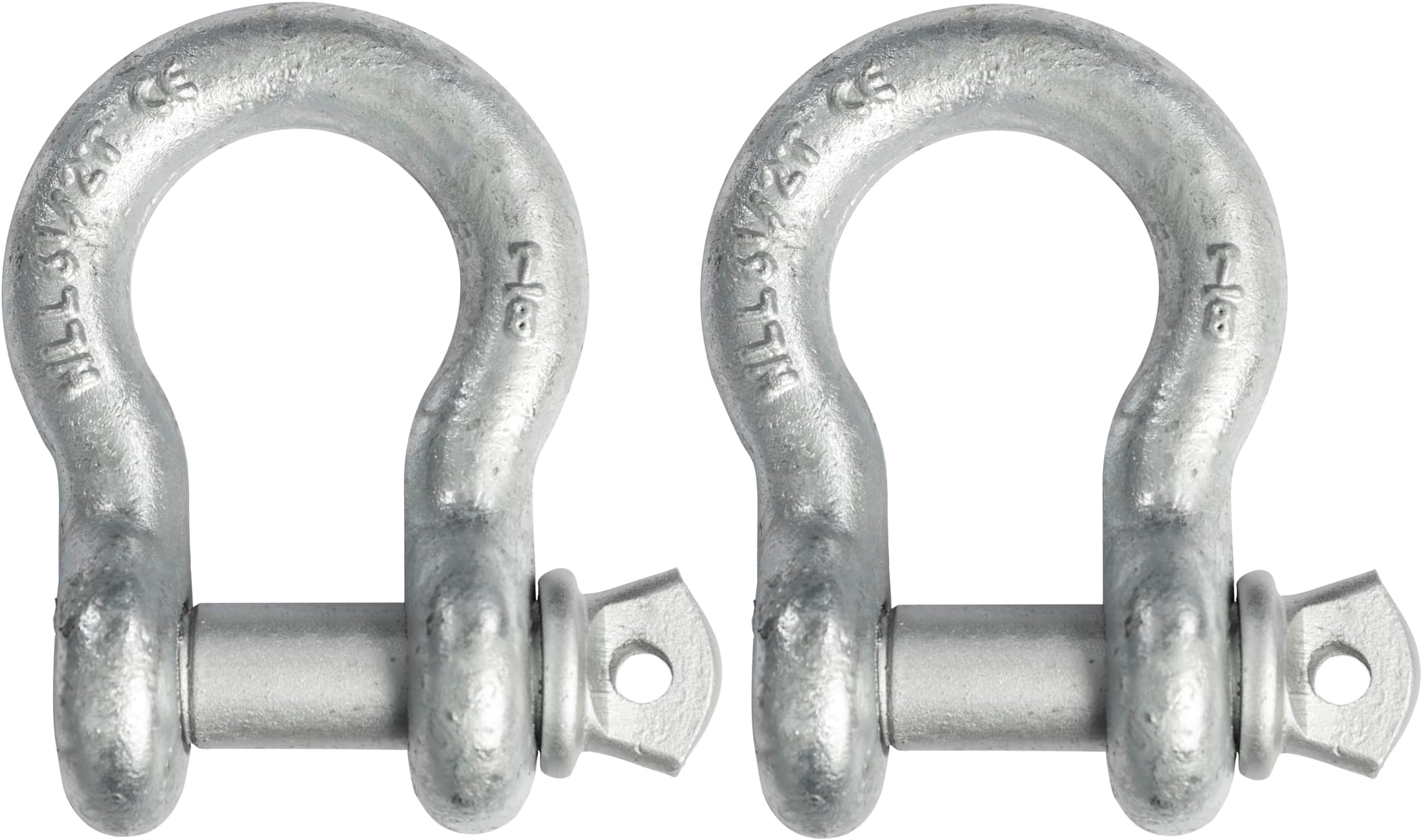 Amazon.com: Hi-Gear 2 Pack Galvanized Bow Shackle 7/8" inch D-Ring ...