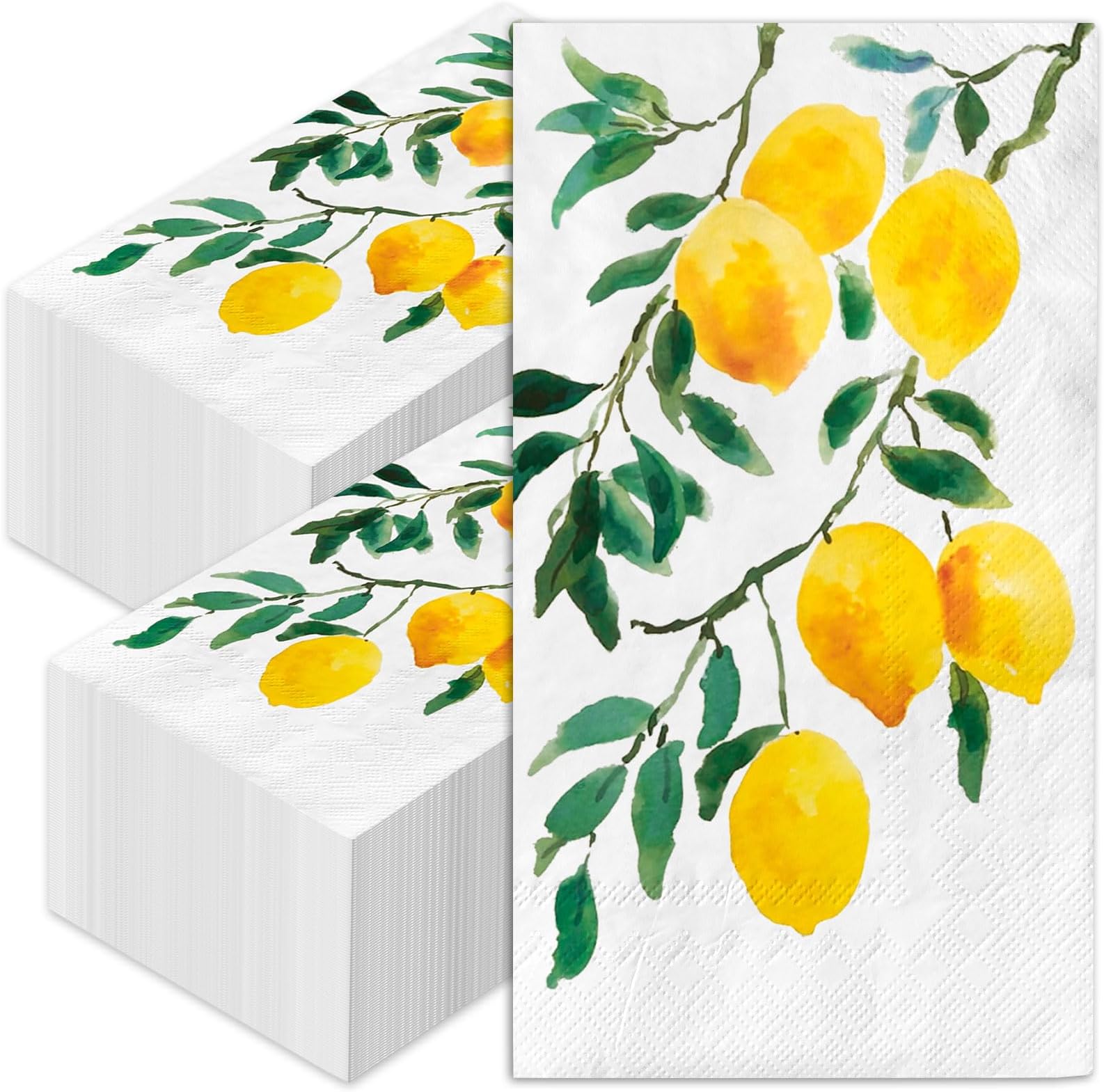 Amazon.com: AnyDesign 80 Sheets Lemon Guest Napkins Watercolor Paper ...