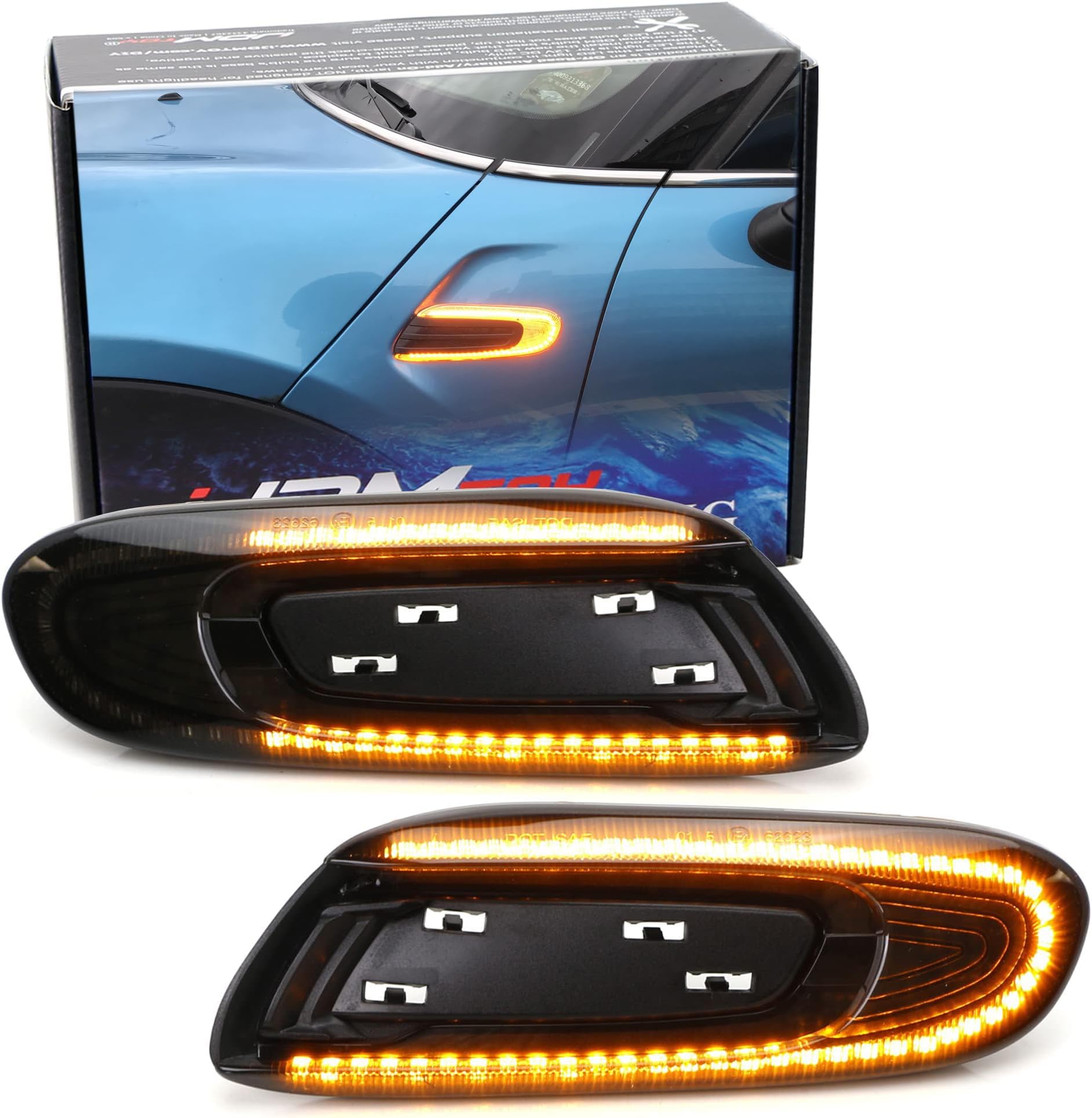 Amazon.com: Xinctai Sequential Amber Led Fender Side Marker Light Turn ...