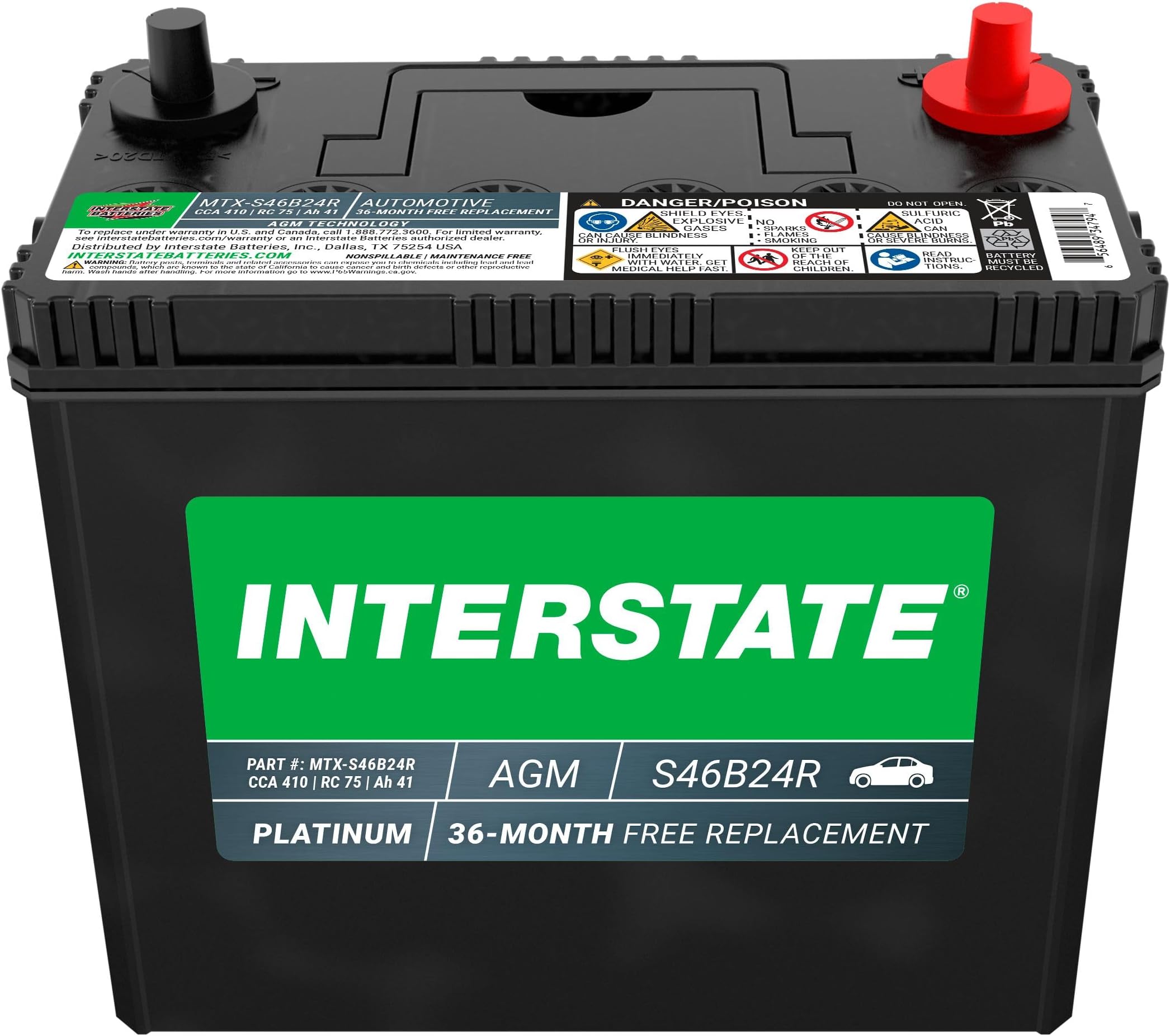 Amazon.com: Interstate Batteries Group S46B24R AGM Car Battery ...