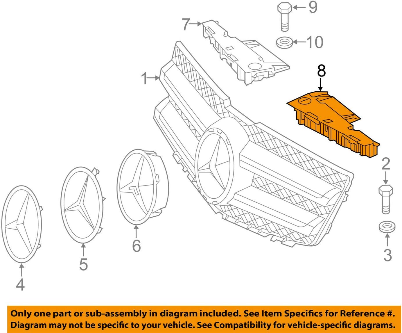 Amazon.com: MERCEDES-BENZ 2048850436 GENUINE OEM UPPER SUPPORT ...