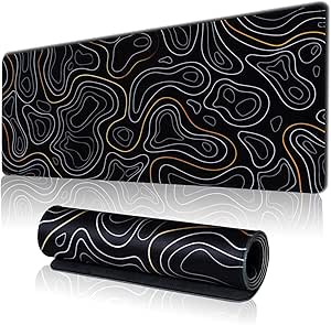 Hopipad Topographic Large Gaming Mouse Pad for Desk, Desk Mat with ...