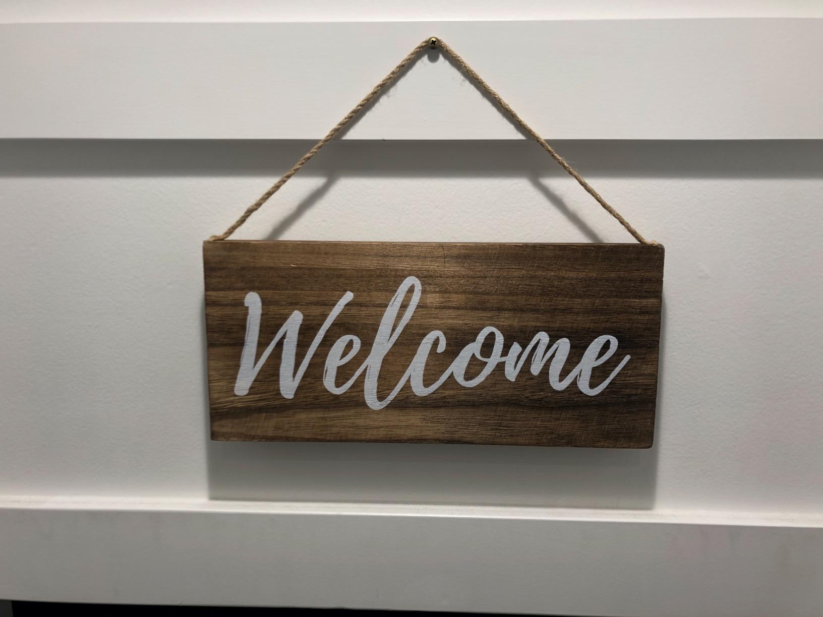 Amazon.com : ALBEN Wooden Hanging Welcome Sign – Reversible Message 12 ...