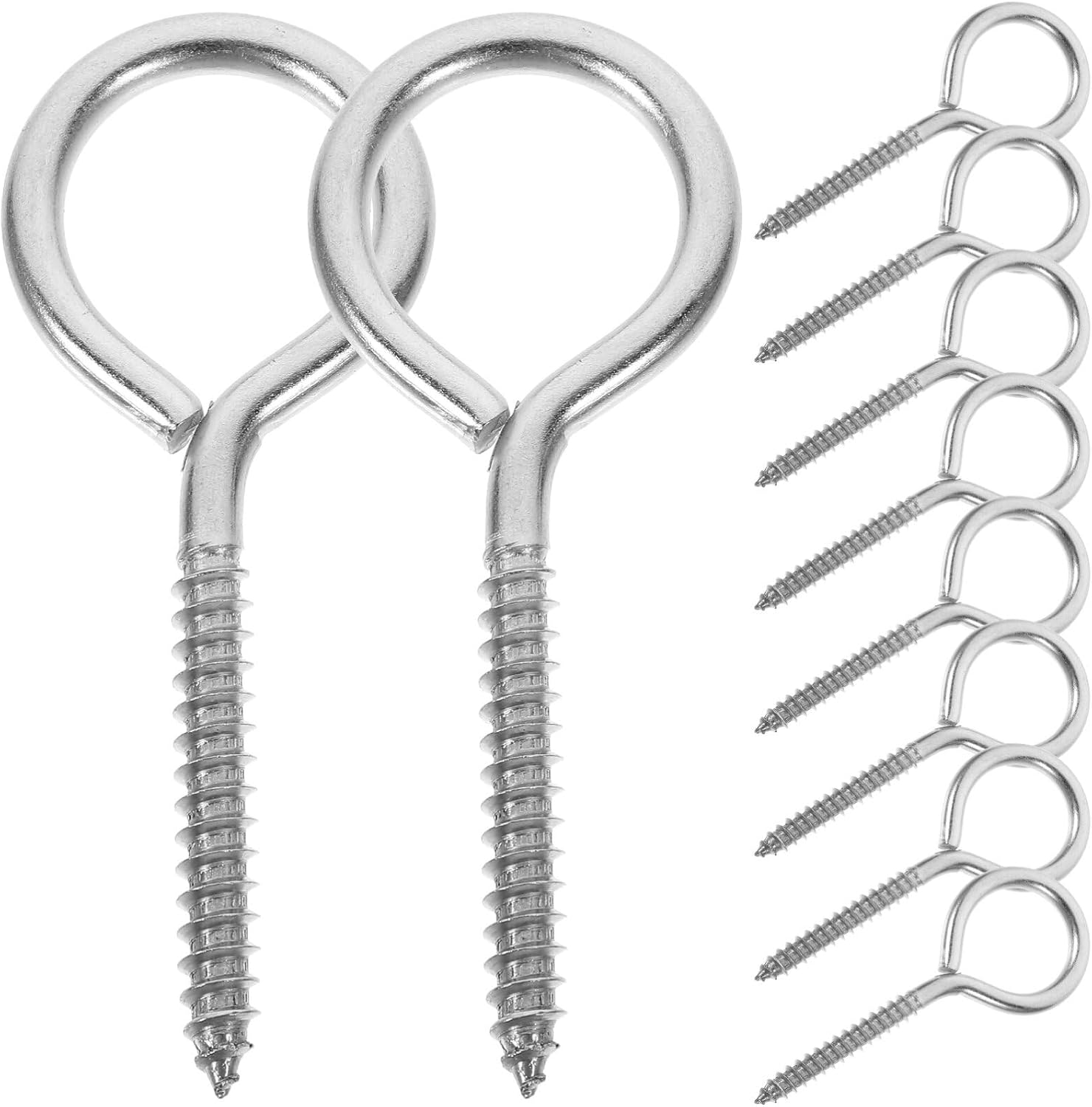Amazon.com: SOLUSTRE 10pcs Stainless Steel Eye Screws Heavy Duty Hook ...