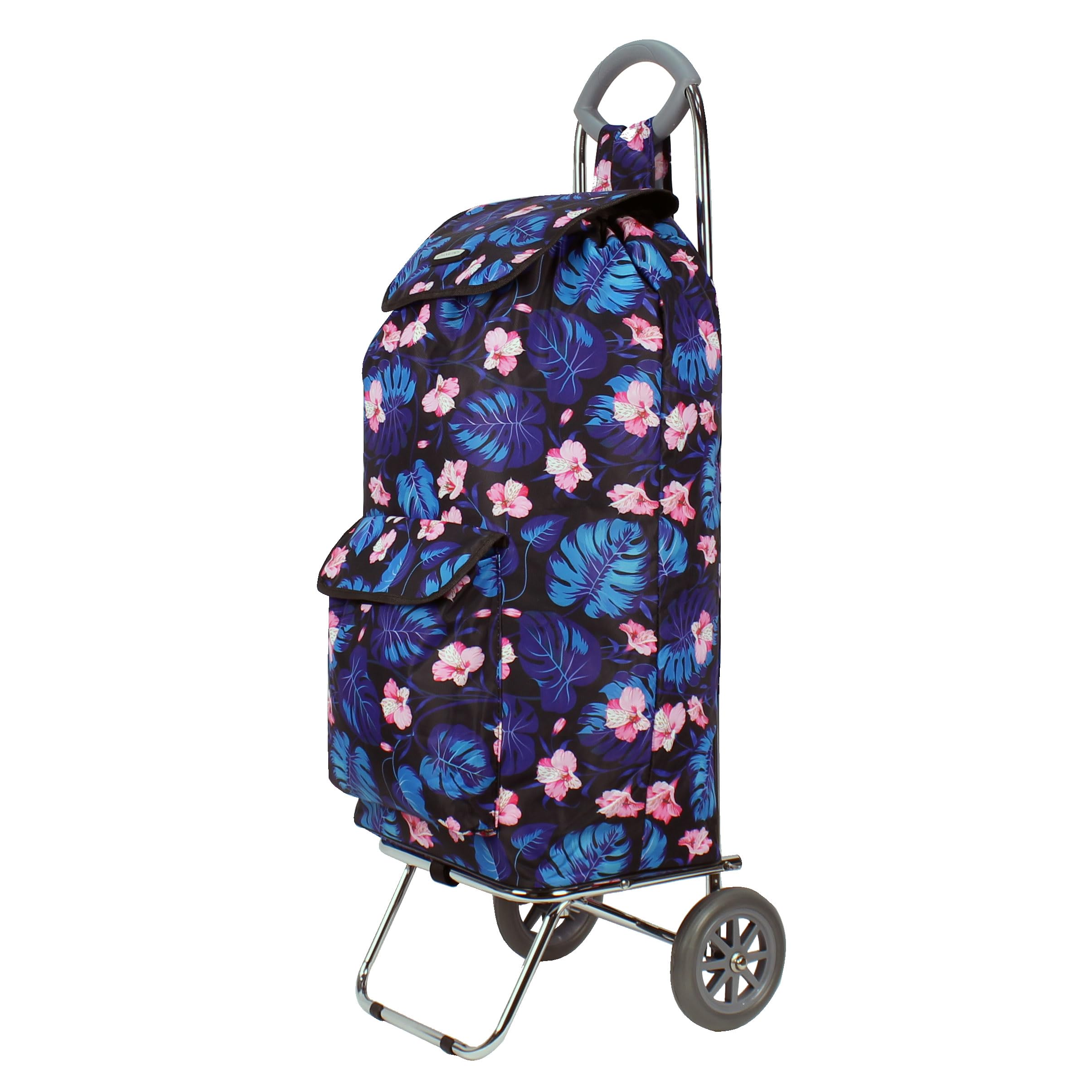 Rocklands London® 60 Litre Folding Shopping Trolley Chrome Steel Frame ...