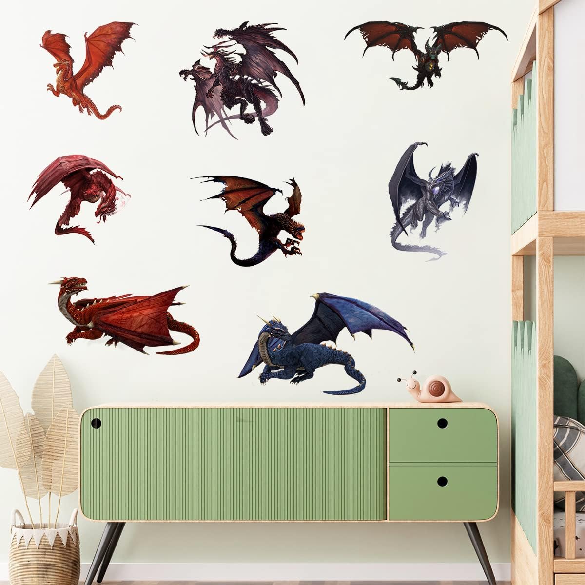 Amazon.com: WOYINIS 8 Big 3D Dragon Wall Stickers Ancient Dragons ...