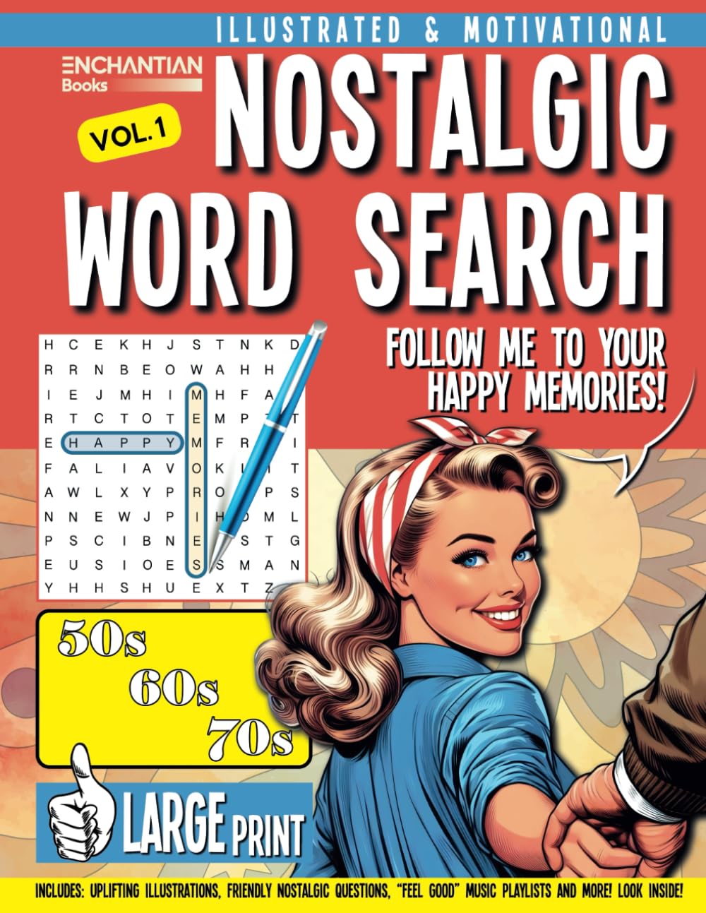 Nostalgic Word Search: Follow Me to Your Happy Memories! Illustrated ...