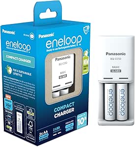 Panasonic eneloop Smart 1 Charger for 2-6 AA/AAA NI-MH Batteries with 2 ...
