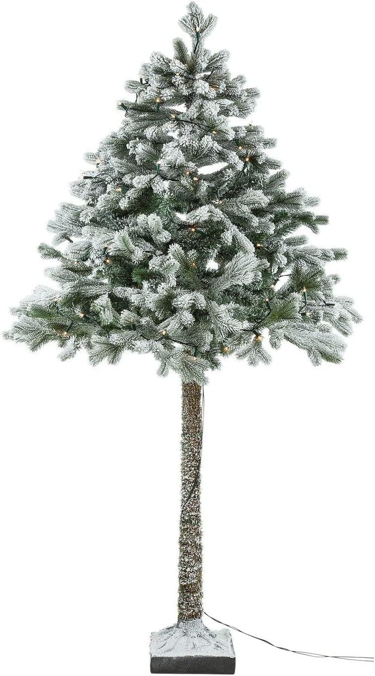 Snowy Half 6ft Parasol Green Snowy/Flocked Christmas Tree festival ...