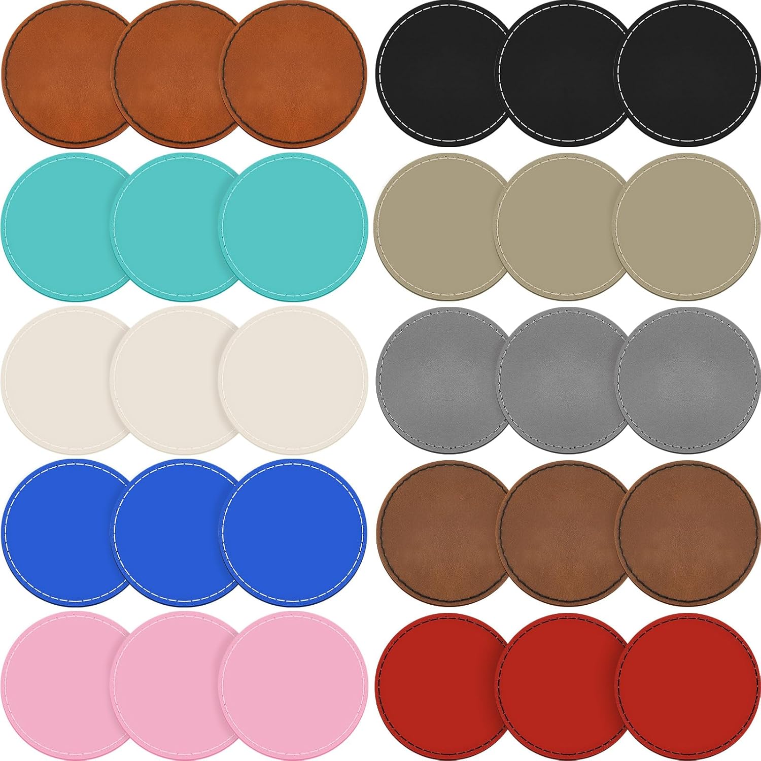 Amazon.com: Dunzy 30 Pcs Blank Leather Hat Patches with Adhesive Round ...
