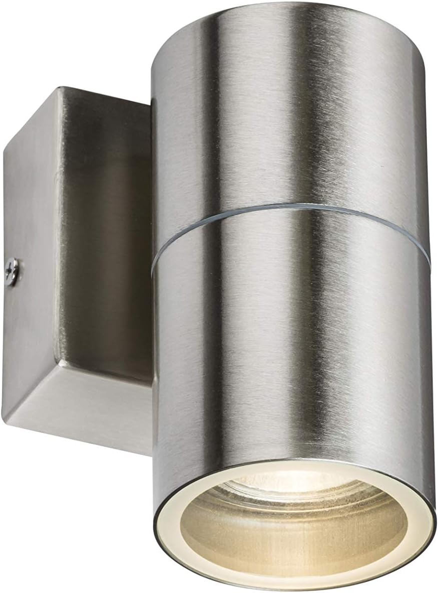 Single GU10 Outdoor Wall Light in Brushed Chrome – BigaMart