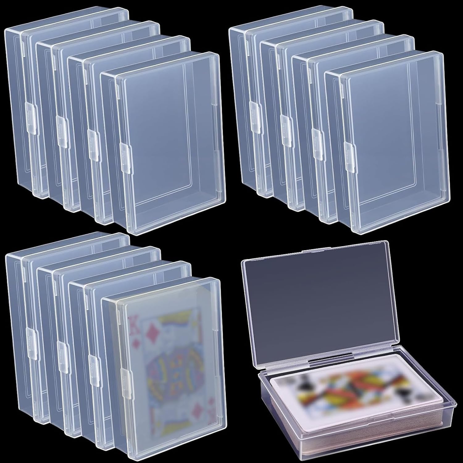 Amazon.com: ddseexhe 12 Pack Playing Card Case,Empty Plastic Trading ...
