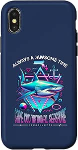 Amazon.com: iPhone X/XS Cape Cod National Seashore MA Shark Retro 80s ...
