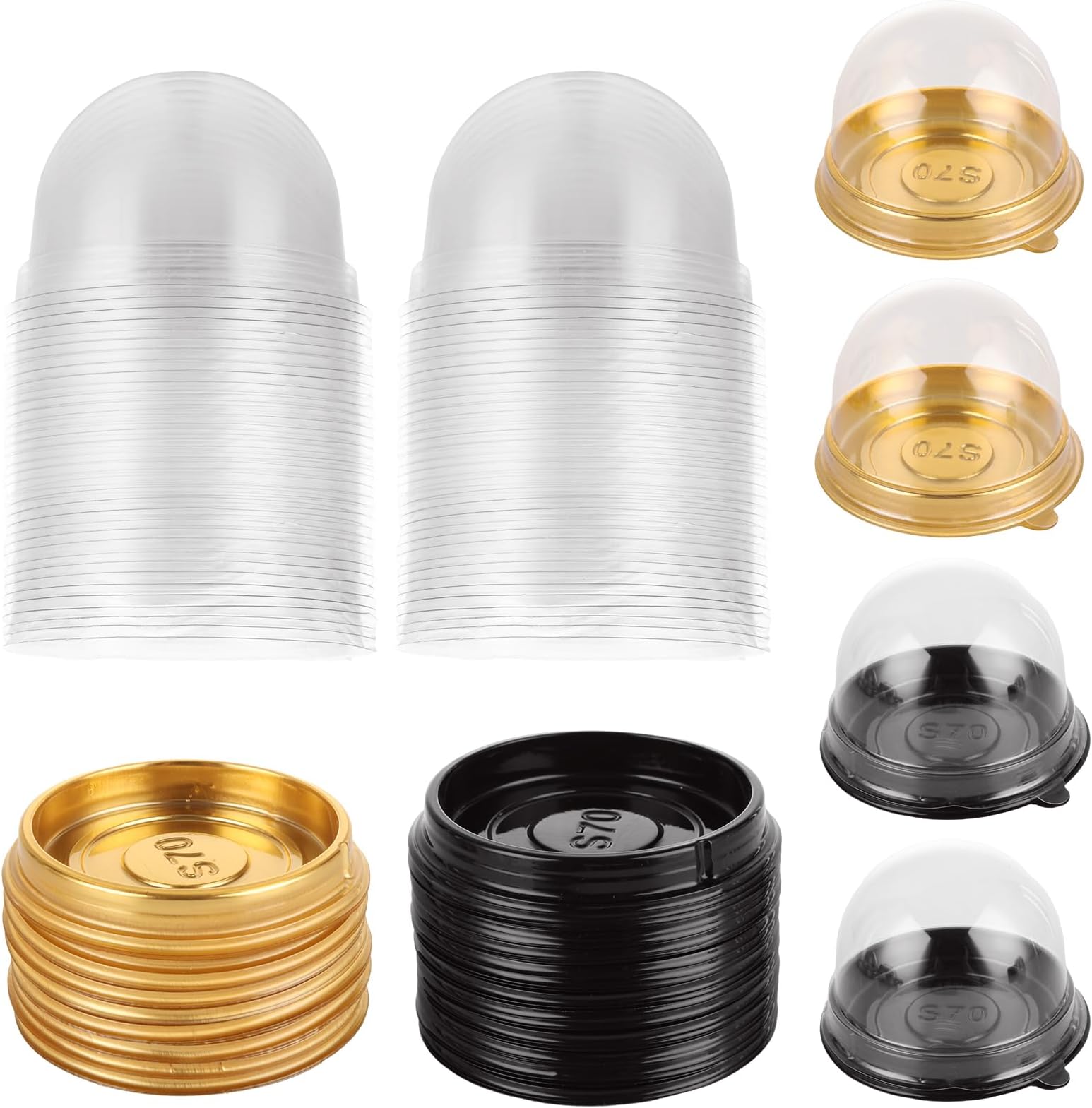 Amazon.com: ZAVOOS 100 Pack Mini Cake Container, 3 Inch Clear Plastic ...