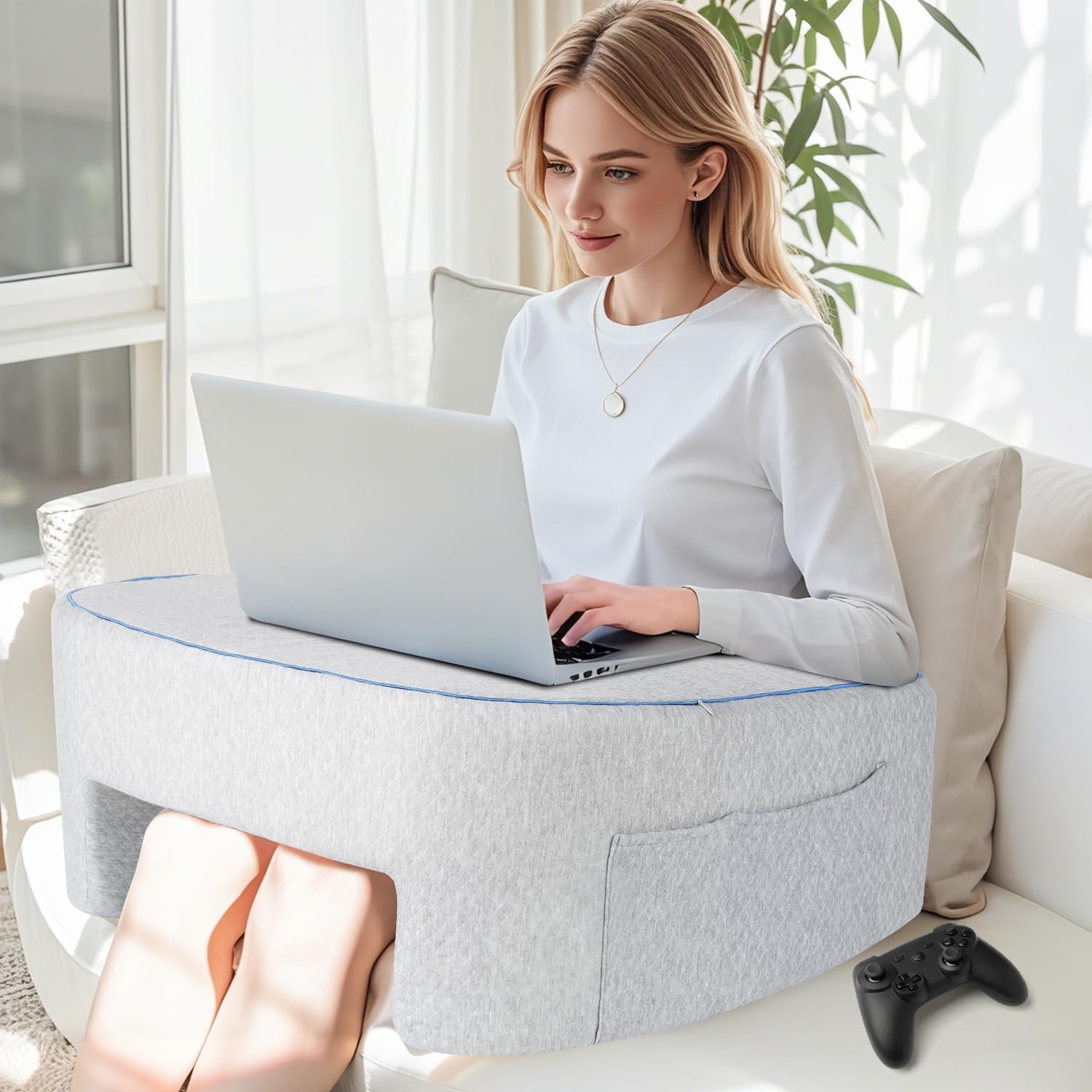 Amazon.com: UPERGO Reading Pillow for Lap, Lap Desk Pillow with Arm ...