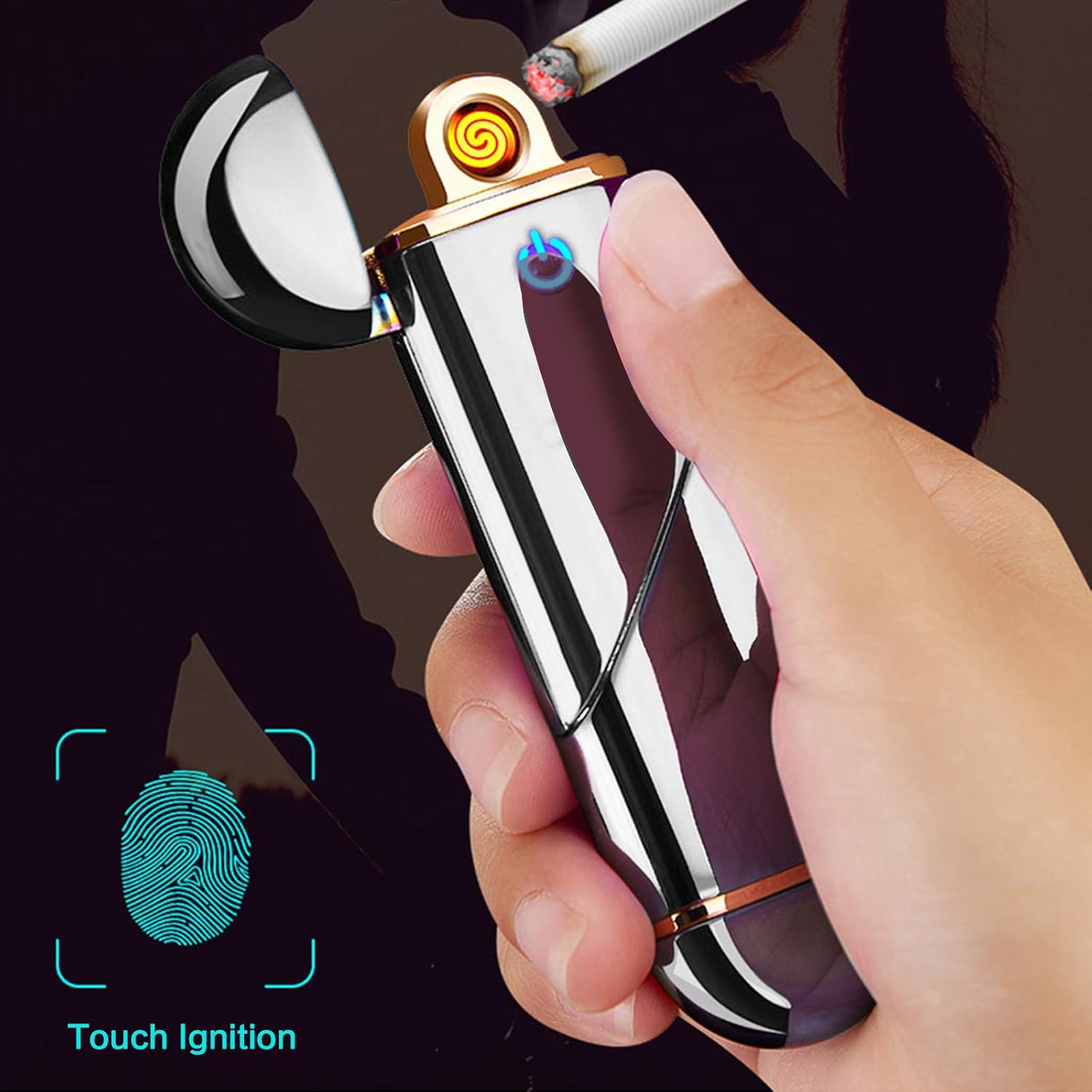 ASANMU Electric Arc Lighter Rechargeable, Touch Ignition Plasma ...
