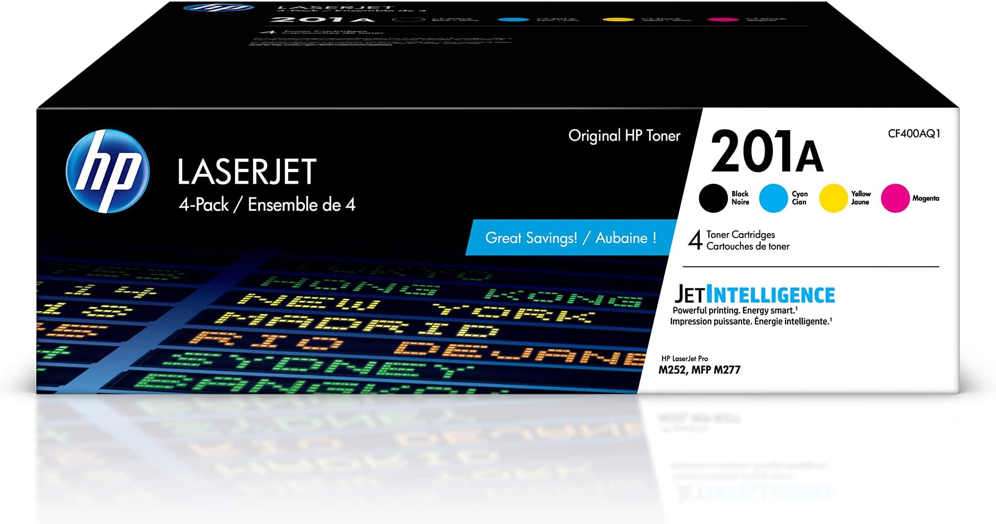 HP 201A (CF400AQ1) Black, Cyan, Magenta & Yellow Original Toner, 4 ...