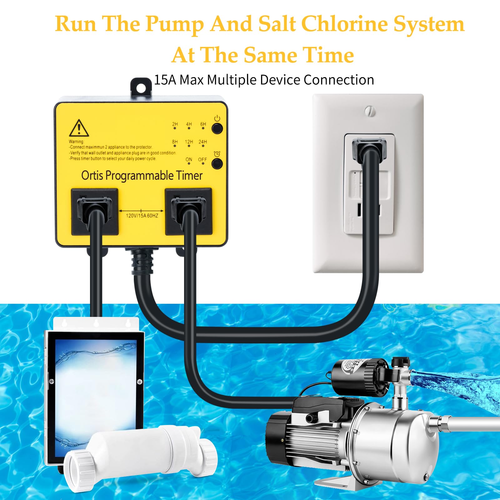 Snapklik.com : Above Ground Pool Timer, Ortis Smart Pool Timer