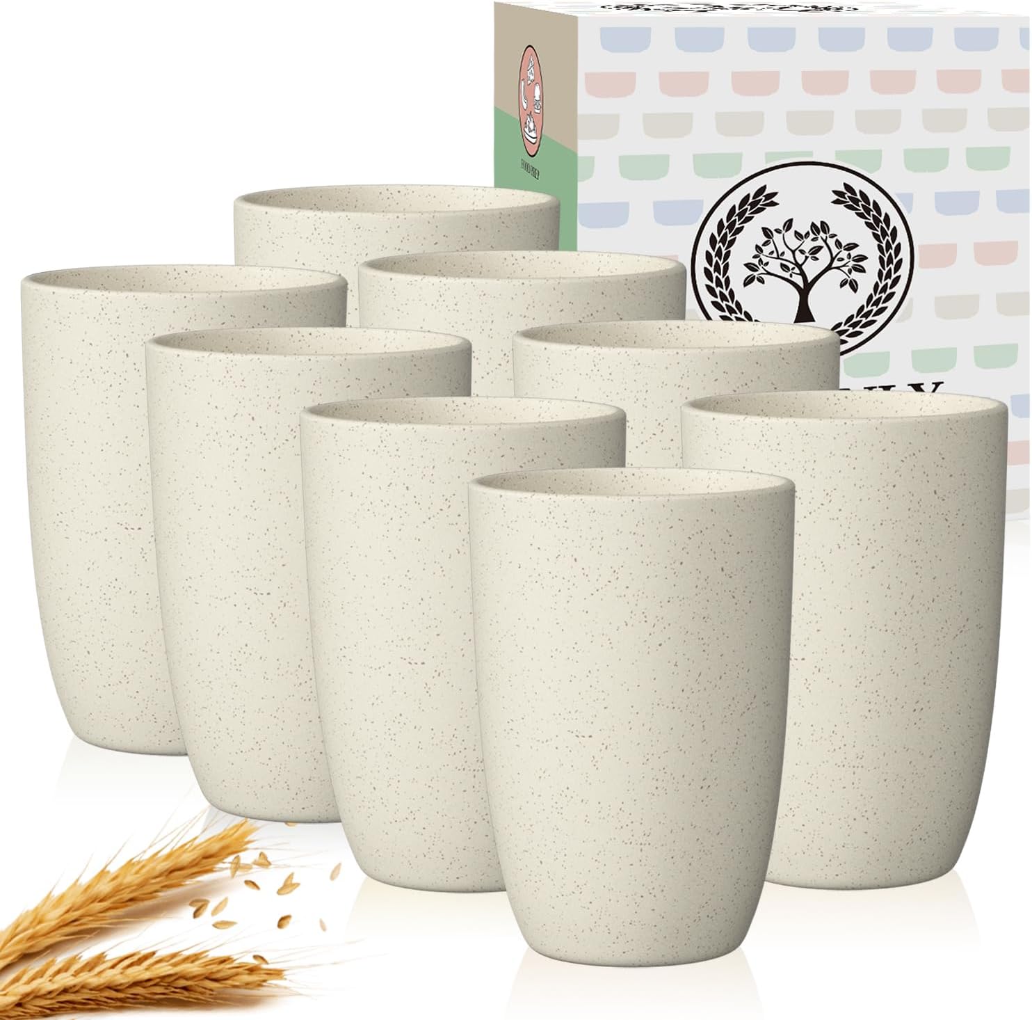 Amazon.com | Skylety 20 Pcs Wheat Straw Cups 20 oz Unbreakable Drinking ...