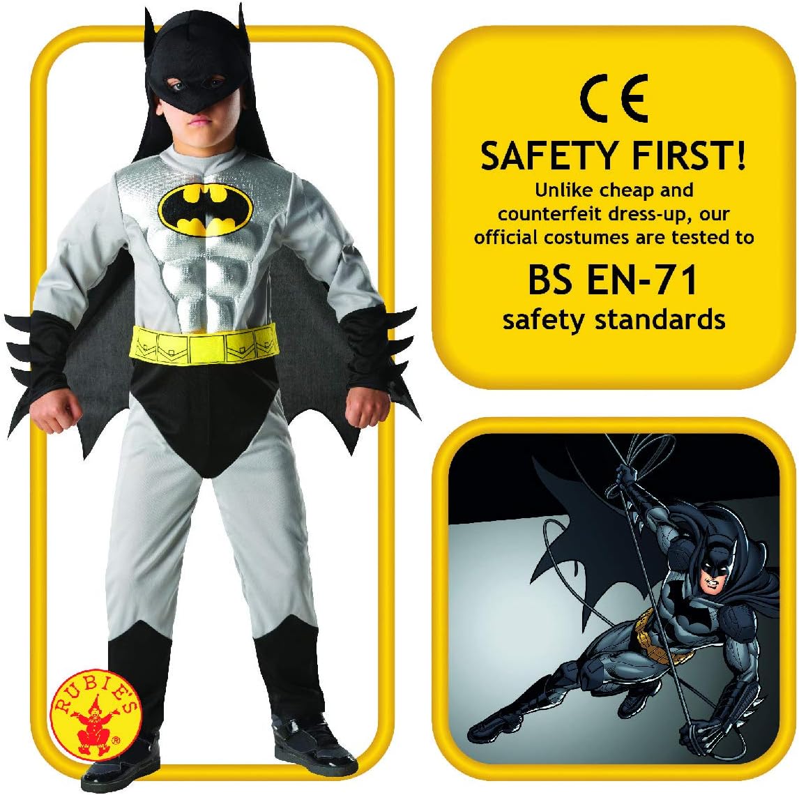 Rubie’s Official Batman Fancy Dress Costume – Medium – TopToy