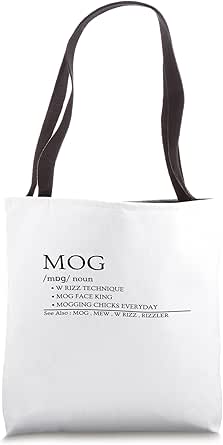 Amazon.com: Mog Definition Mogging Funny Meme Trend W Rizz Funny Tote ...