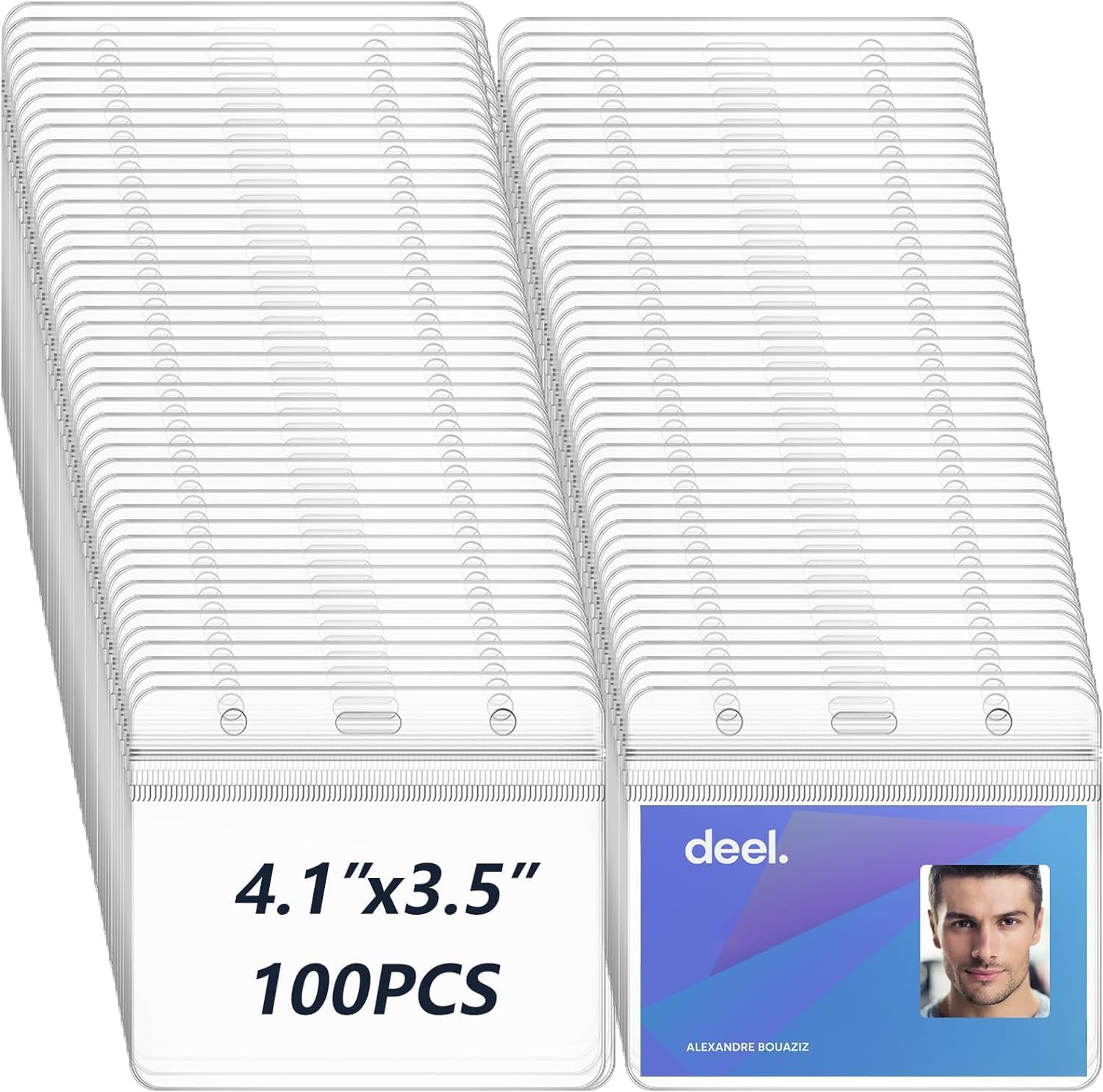 CKB Ltd 50x Conference Extra Large Horizontal Clear ID Badge Card ...