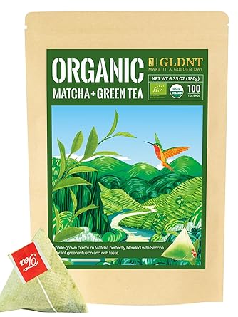 Amazon.com : GLDNT Organic Matcha Green Tea Bags, Premium Organic ...