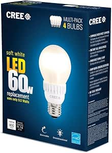 Cree BA19-08027OMF-12DE26-2U410 60W Equivalent 2700K A19 LED Light Bulb ...