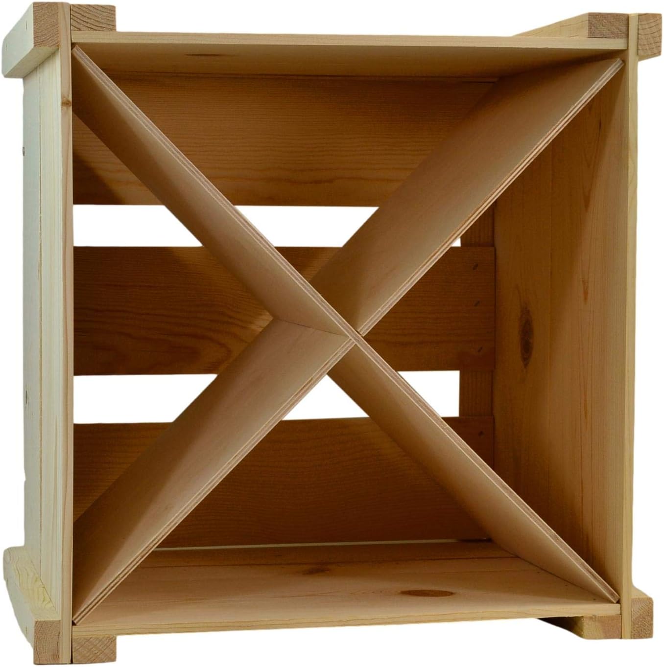 Amazon.com: Wooden Wine or Beverage Bottle Storage Box with Divider ...