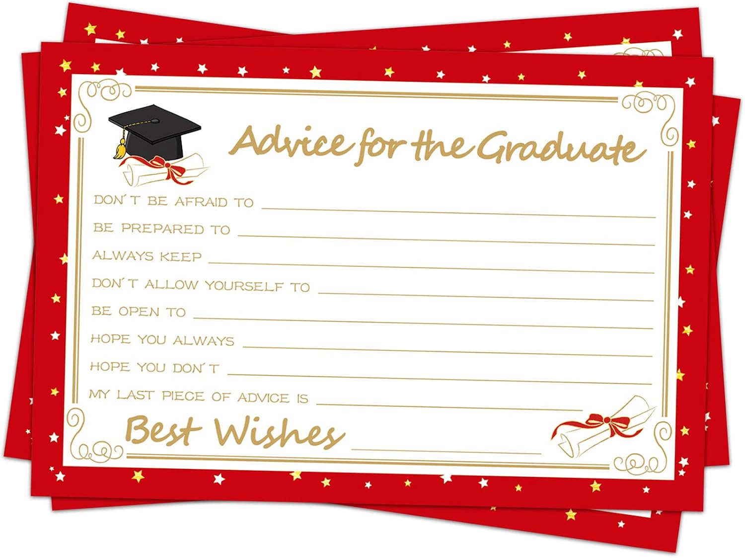 Amazon.com: Graduation Wish & Advice Cards - 50PCs Graduation Party ...