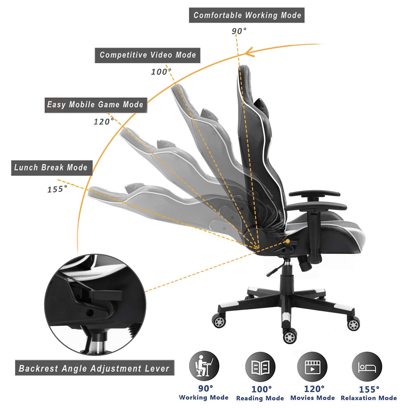 Dripex Gaming Chair Ergonomic Home Office Desk Chairs at Kathy Foley blog